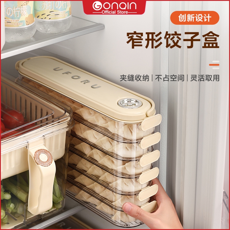 GONQIN Dumpling Container Ravioli Storage Box Household Food Grade ...