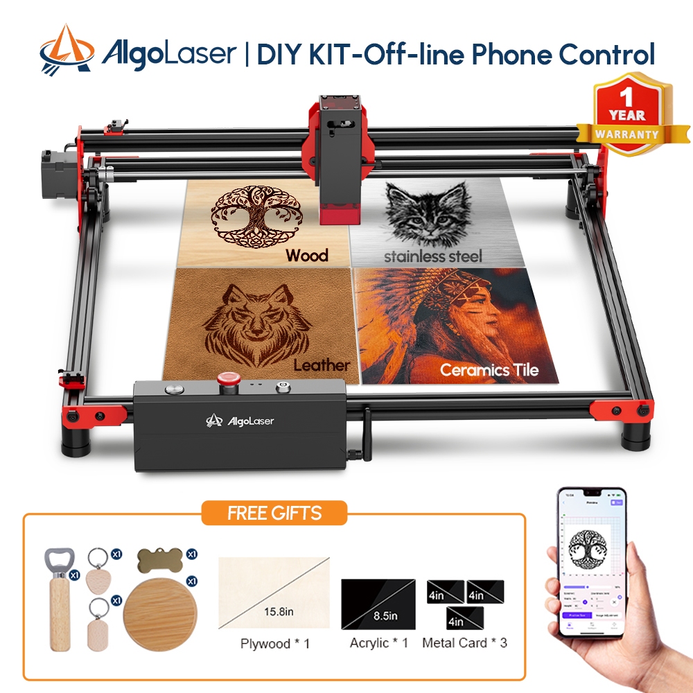 AlgoLaser DIY KIT Laser Engraving Machine Wood Acrylic Laser Cutter WIFI APP control Cutting ...