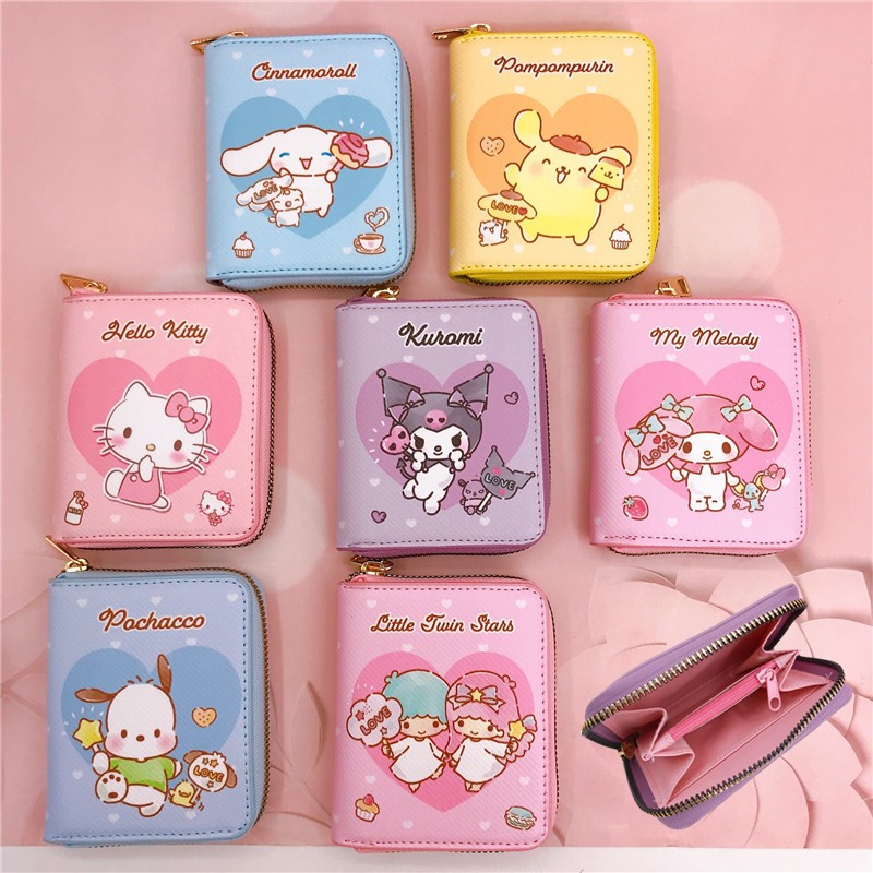 Cartoon Sanrio Coin Purse Cute Sweet Protable Fashion Money Bag Kuromi ...