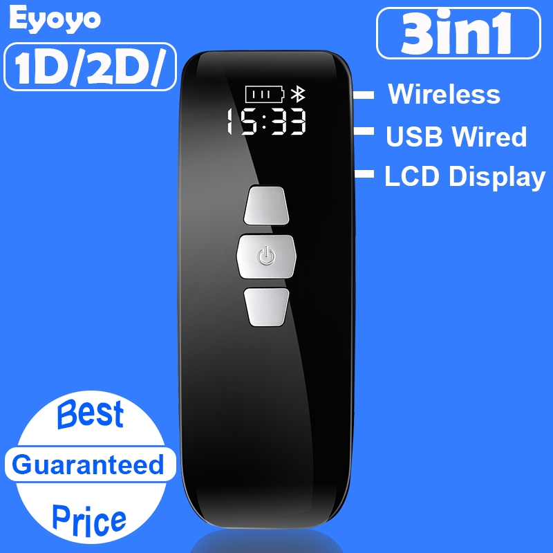 Evnvn 2D Scanner Barcode Via Bluetooth QR Code Scanner 3-in-1 Mini Bar ...