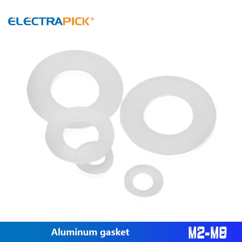 Electrapick M2-M8 Nylon Washer Plated Flat Spacer - White (50 Pcs ...
