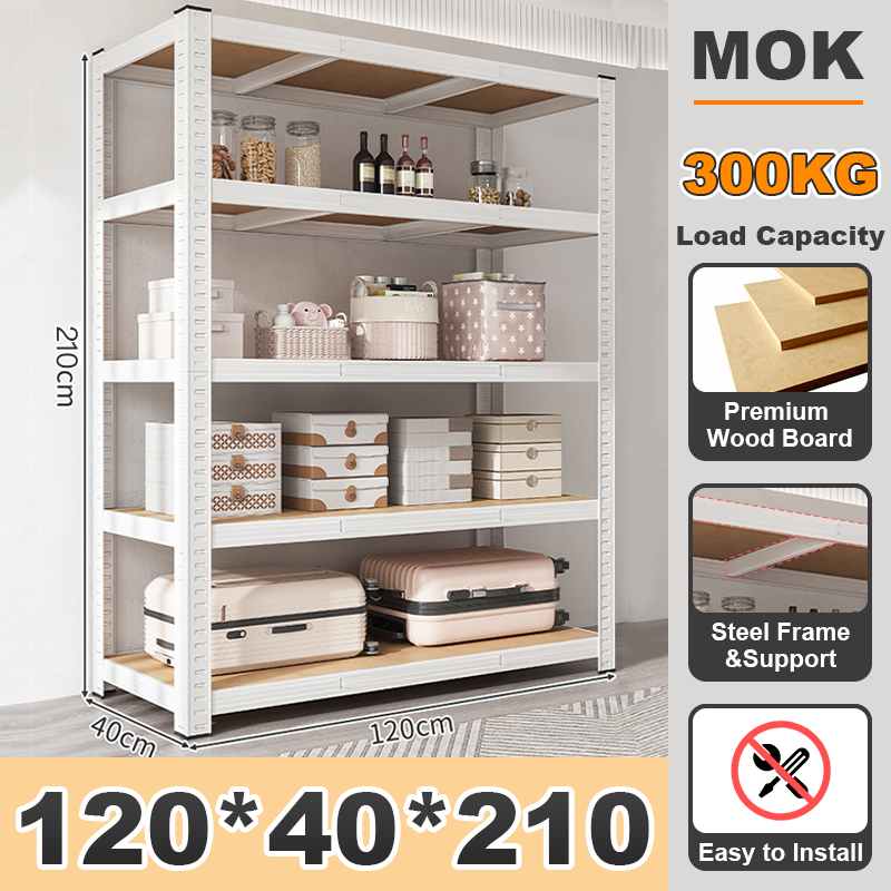 【Gift Drawer】MOK Rak Besi Bertingkat 120*40*210CM Metal Rack Shelf High ...