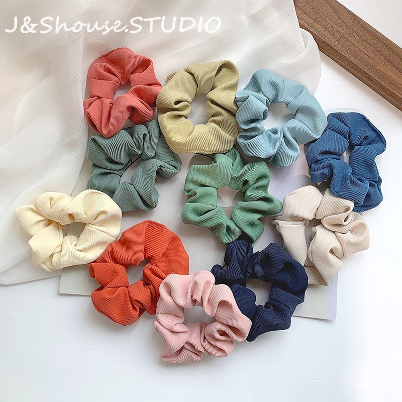 KF193 Korean girl scrunchies minimalist basic simple retro elastic ...
