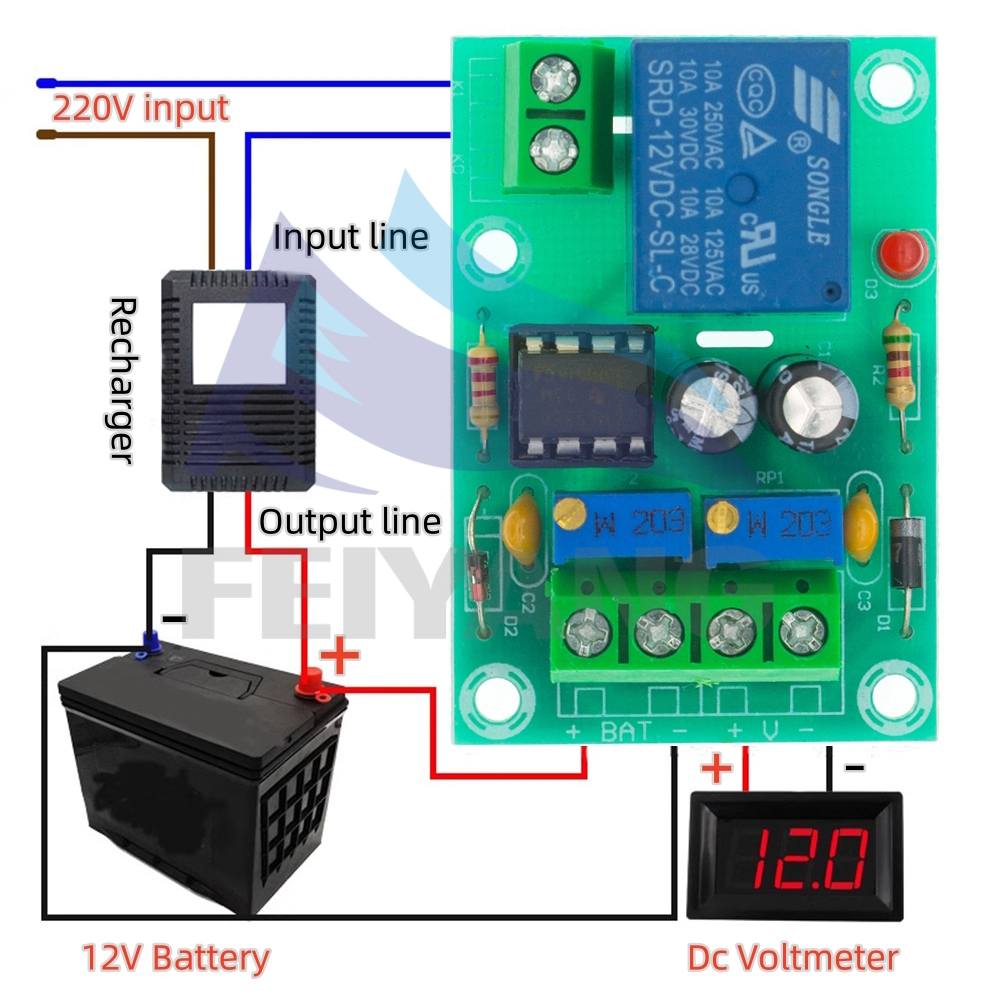 12V Battery Charging Control Board XH-M601 Intelligent Charger Power ...