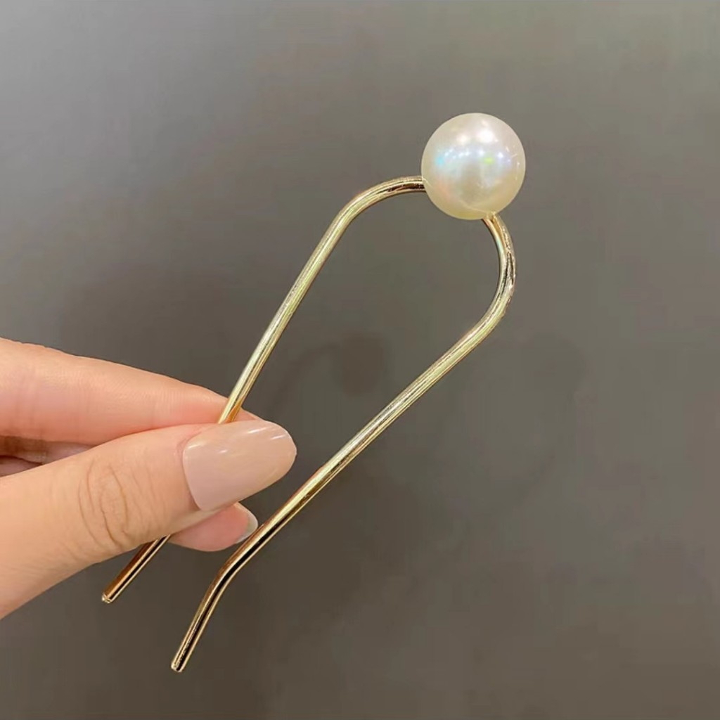 Korean hairpin, simple pearl hairpin, hair accessory for women | Shopee ...