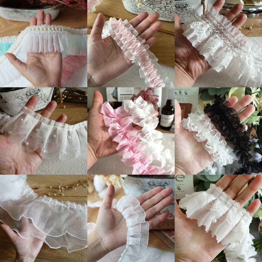 90/100cm Double Layer Black Organza Lace Trim Bedding Curtain Garment ...