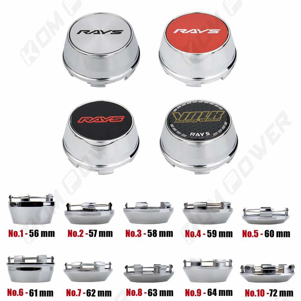 4PCS JDM Sport Rim RAYS Wheel Cap 56MM/57MM/58MM/59MM/60MM/61MM/62MM ...