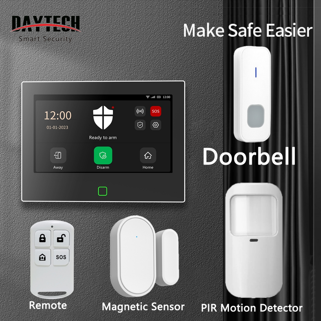 Daytech TUYA Wireless Alarm System with door sensor motion sensor WiFi ...
