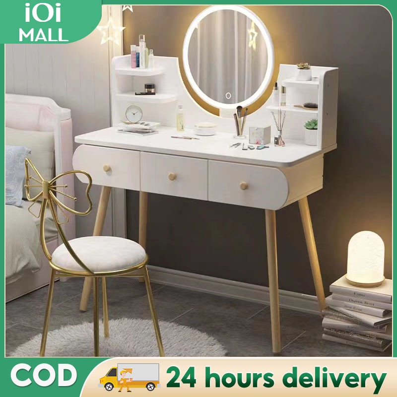 Makeup Table Dressing Table With Led Mirror Meja Solek With Drawer ...