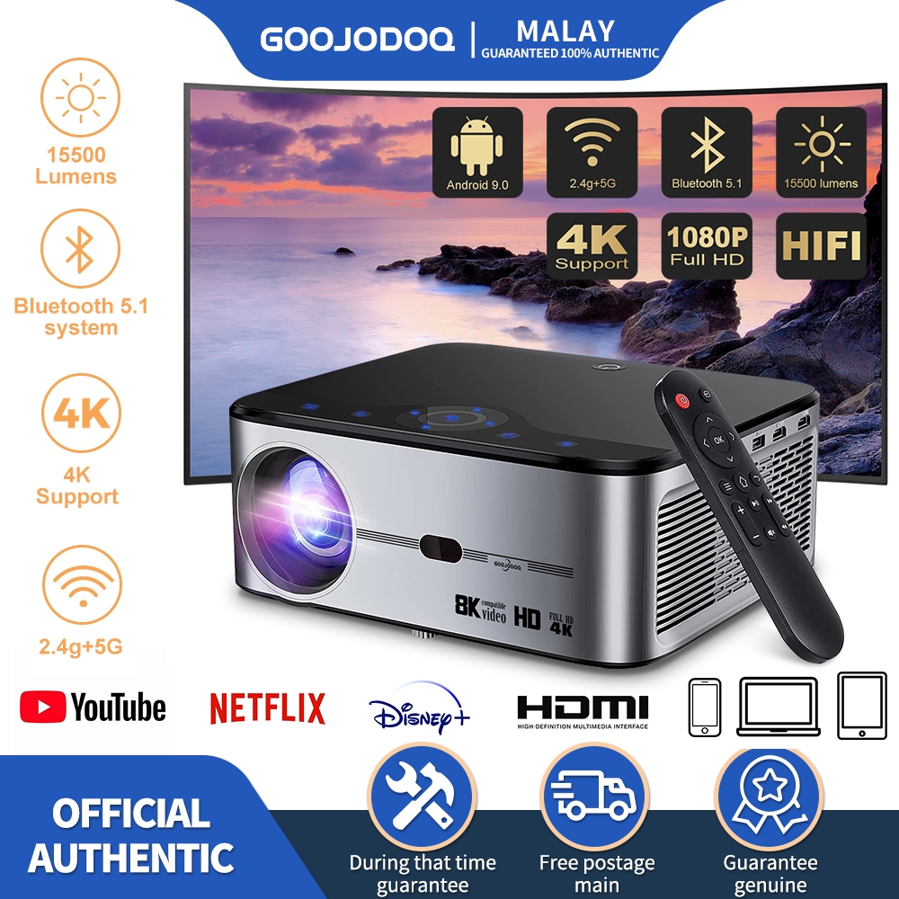 GOOJODOQ Portable Wi-Fi Mini 8K Full HD Projector With Smartphone ...