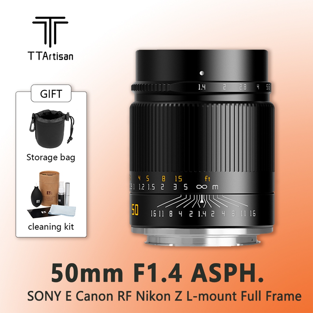 TTArtisan 50mm F1.4 ASPH Full Frame Manual Focus Lenses for Sony E ...