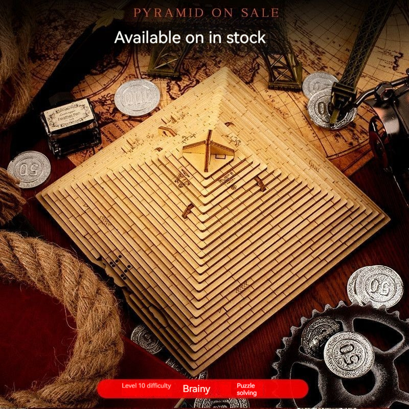 [Ready Stock] 魯班盒 wooden toys montessori Pyramid Decryption Box puzzle ...
