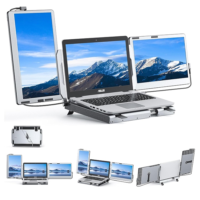 F2 Triple Screen Laptop Screen Extender 14'' Laptop Monitor Extender ...