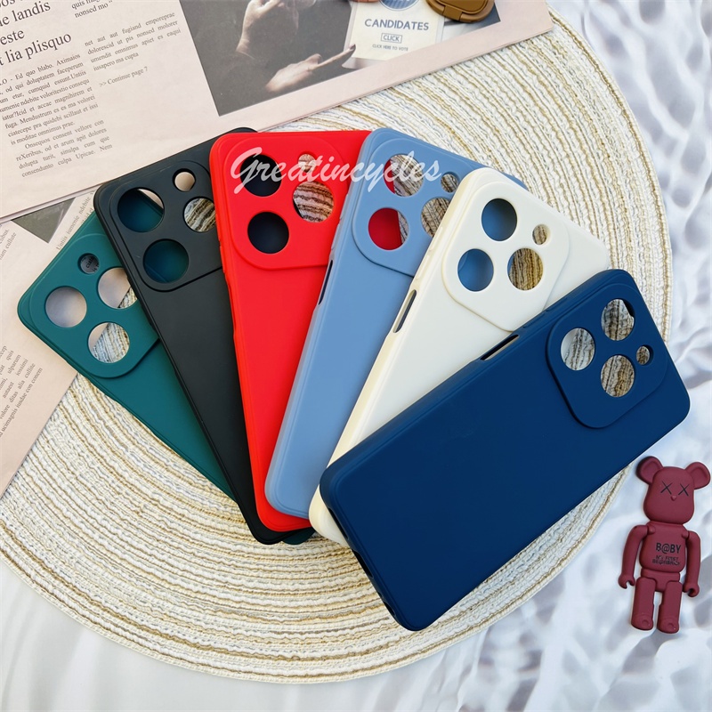 Casing For Tecno Spark Go 2024 BG6 / POP 8 Case Solid Liquid Silicone ...