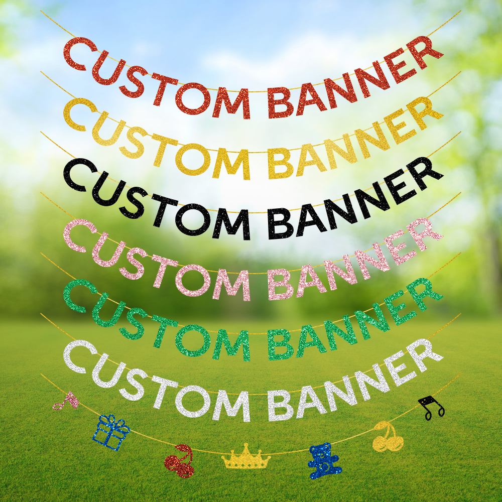 Personalized Custom Banner Personalized Glitter Banner for Birthday ...