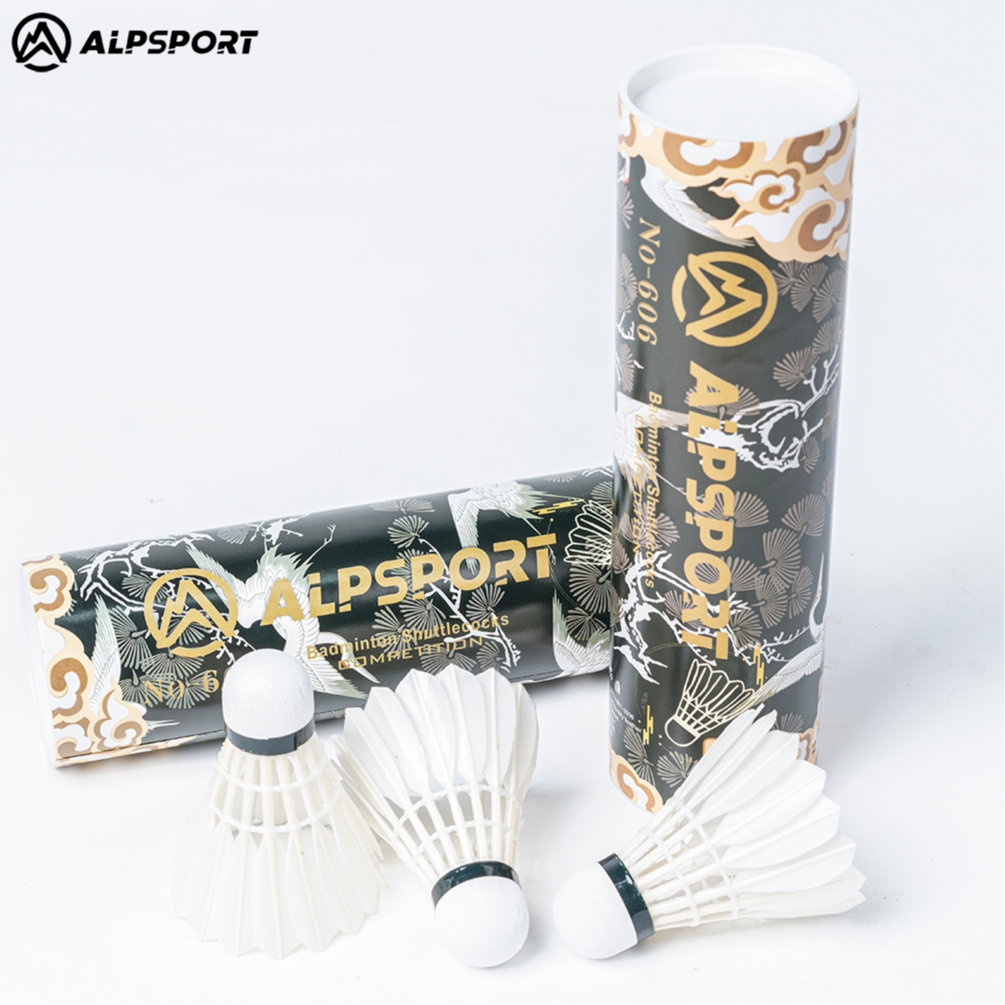ALPSPORT 606 Cloud Crane 100% Goose Feather 6PCS Badminton Shuttlecock ...