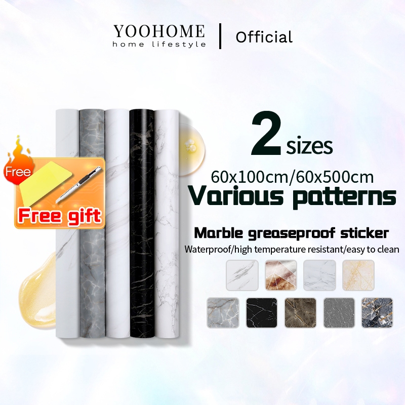 marble sticker wallpaper Price per meter 60CM waterproof oilproof self ...