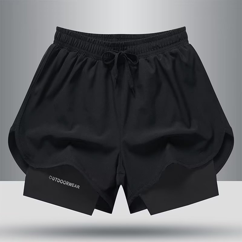 M-5XL Seluar Tight Lelaki Gym Running Shorts Double Layer Short Pants ...