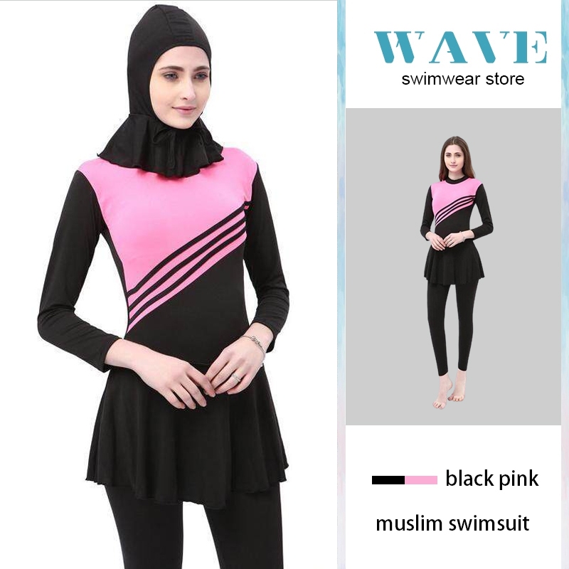 [WAVE] Muslimah Swimsuit Hijab Women Female Swimming Suit Baju Renang ...