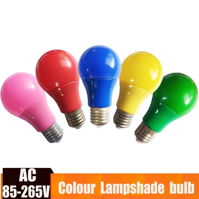 E27 color led bulb colorful household screw mouth energy-saving lantern ...
