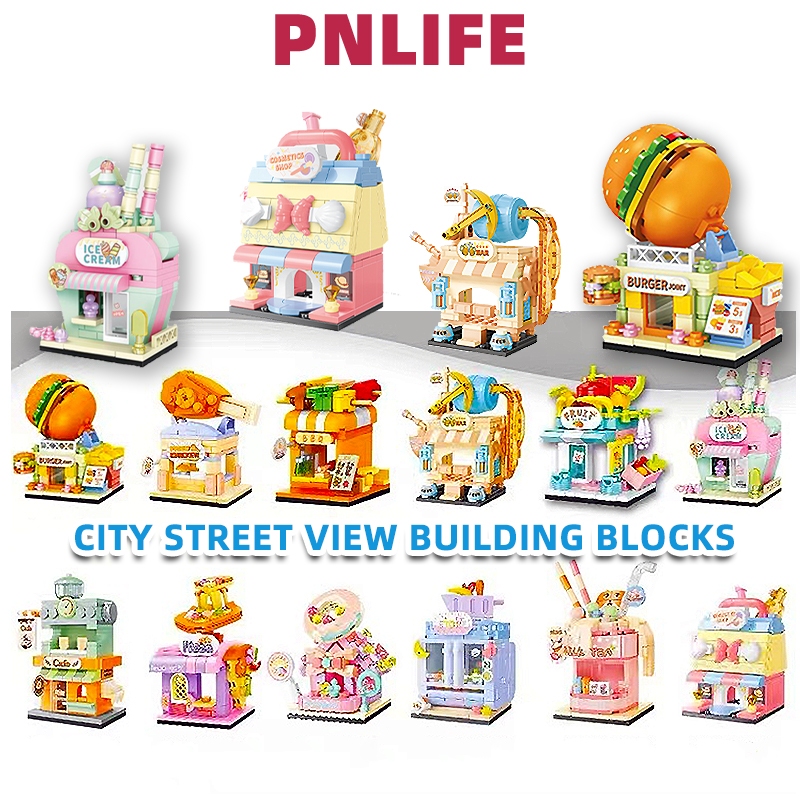 PNLIFE Block Building Blocks Food Series Street View Block Toys gift ...