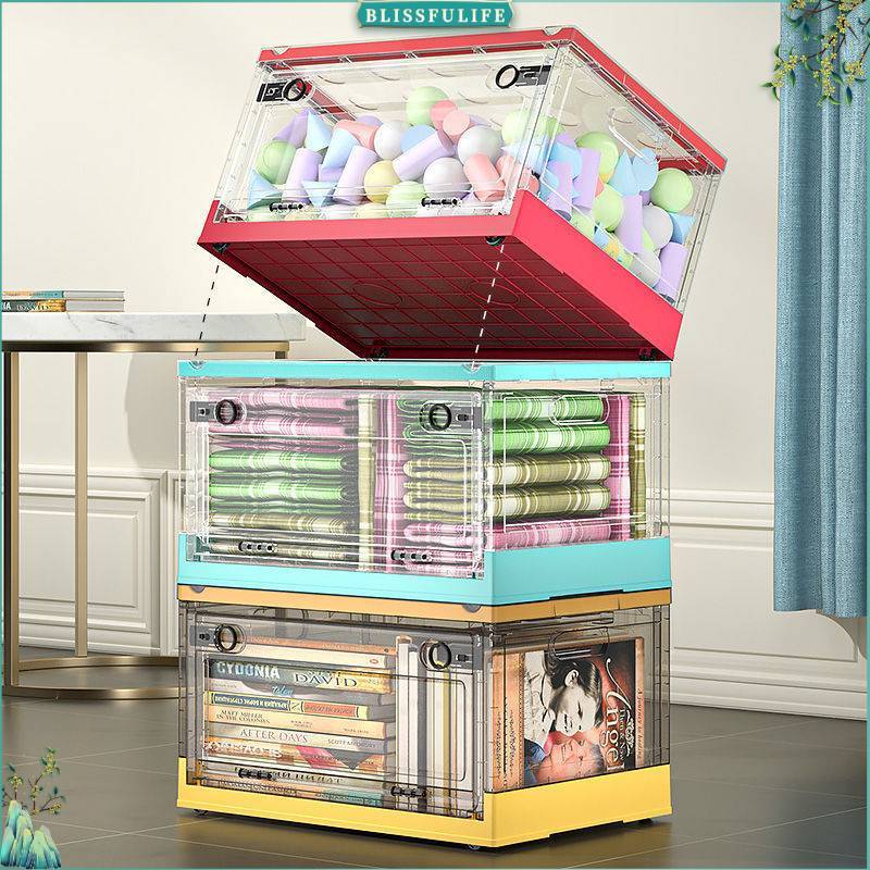 Collapsible Storage Box Transparent Organizer Bin 29L/42L/64L/72L Extra ...