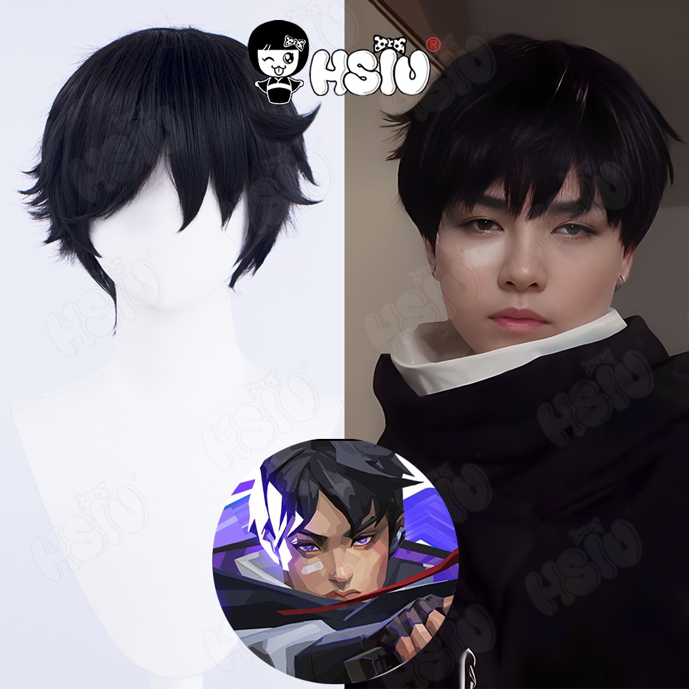 ISO Cosplay Wig Game VALORANT Cosplay Wig HSIU 30cm Black short hair ...