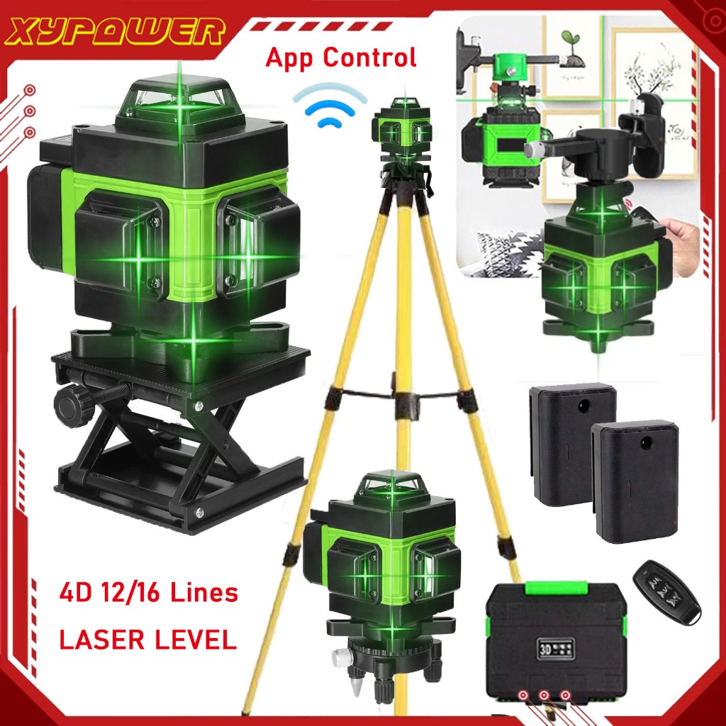 12/16 Lines Adjustable Laser Level 360° Rotary Indoor Outdoor Self ...