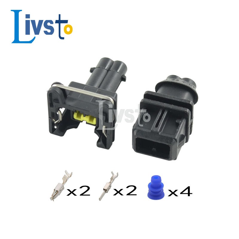 1 pcs 2 Pin Way Male Female Automotive Car Engine Fuel Injector ...