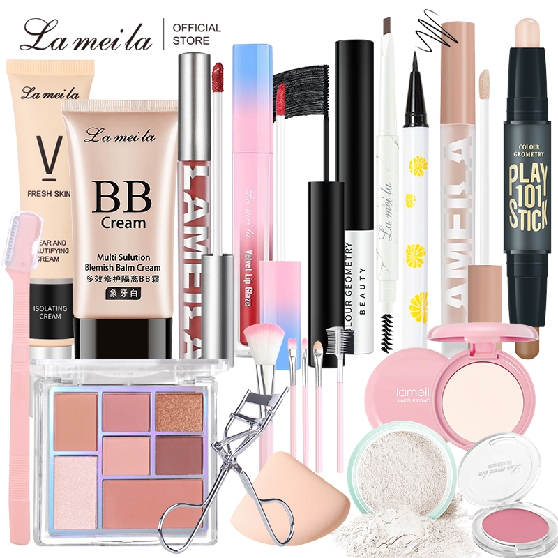 LAMEILA 17pcs Foundations Gift Eyebrow Pencil Charming Eyeshadow ...