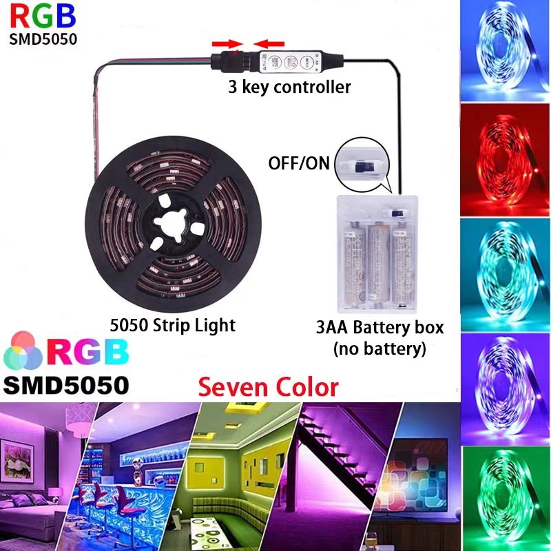 LED Strip Lights 3AA Battery white warmwhite 5V USB 5050SMD Flexible ...