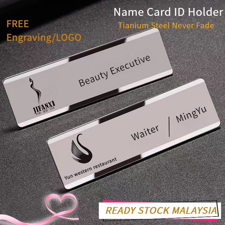 Magnetic Name Tag Titanium Steel Badge Card ID School Tag Name Master ...