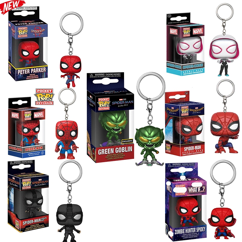 New Funko POP Spider-Man Keychain Avengers Mysterio Gwen Green Goblin ...