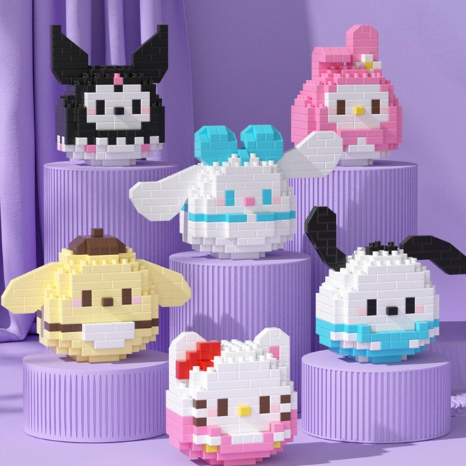 Sanrio Mini Cartoon Building Blocks Dharma Eggs Micro Particle Building ...