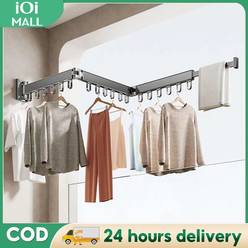 Clothes Drying Rack Foldable Hanger Retractable Line- Nger Collapsible ...