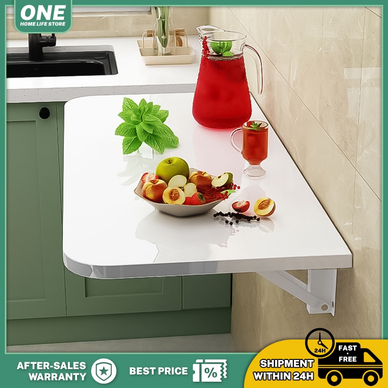 Wall mounted folding table Foldable shelves no need drill wall shelves ...