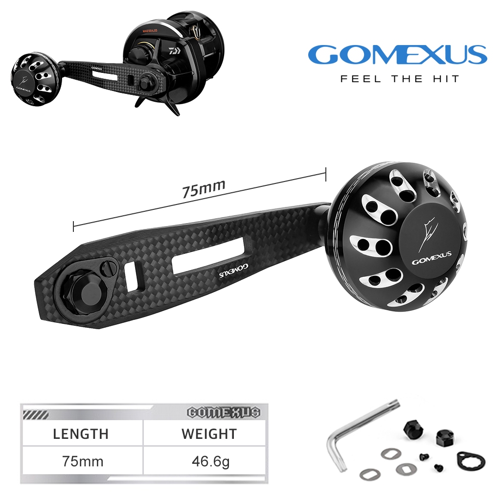 Gomexus 75mm BC Power Handle Jigging Carbon for Shimano Calcutta ...