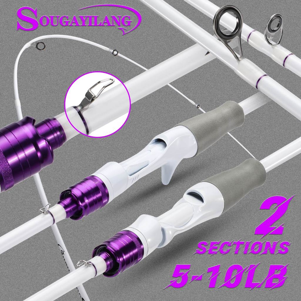 Sougayilang Fishing Rod Carbon Fiber 10LB 2 Sections Joran Pancing 1.8M Spinning/Casting Rod For ...