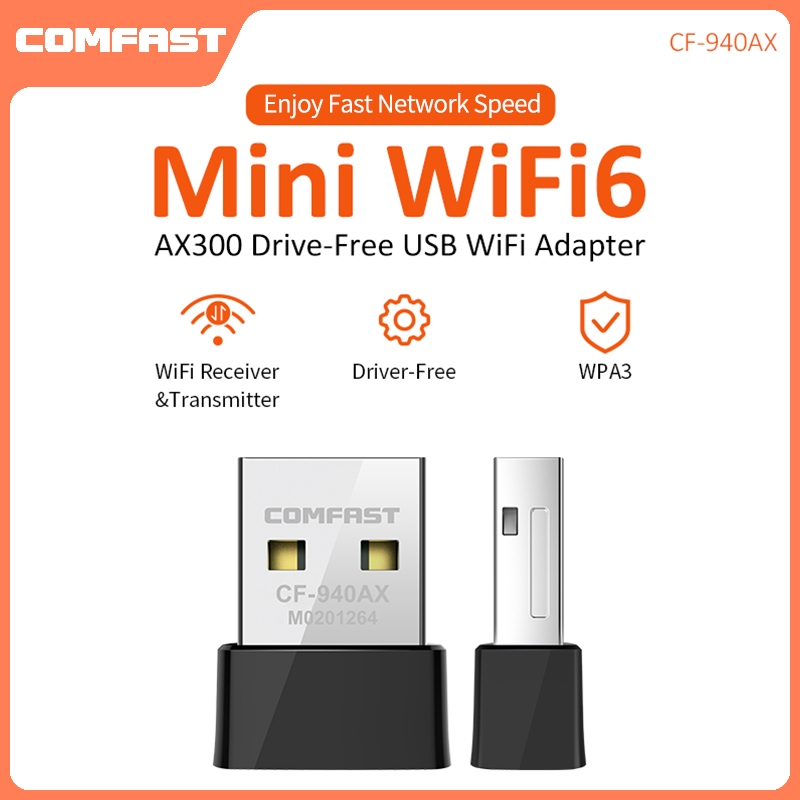 【Malaysia Spot】Comfast USB WIFI 6 Adapter 300M Mini Wifi Dongle 2.4GHz Wi-Fi Receiver Driver ...
