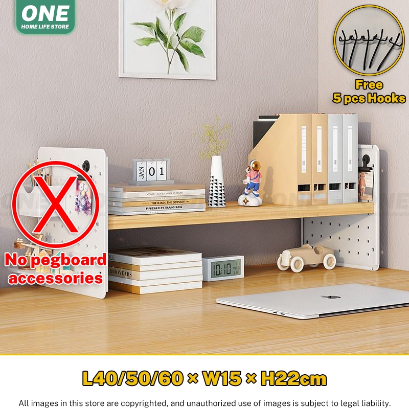 Pegboard Desktop Shelf Study Desk Iron Storage Organizing Shelf Computer Desk Multi-Layer Hole ...