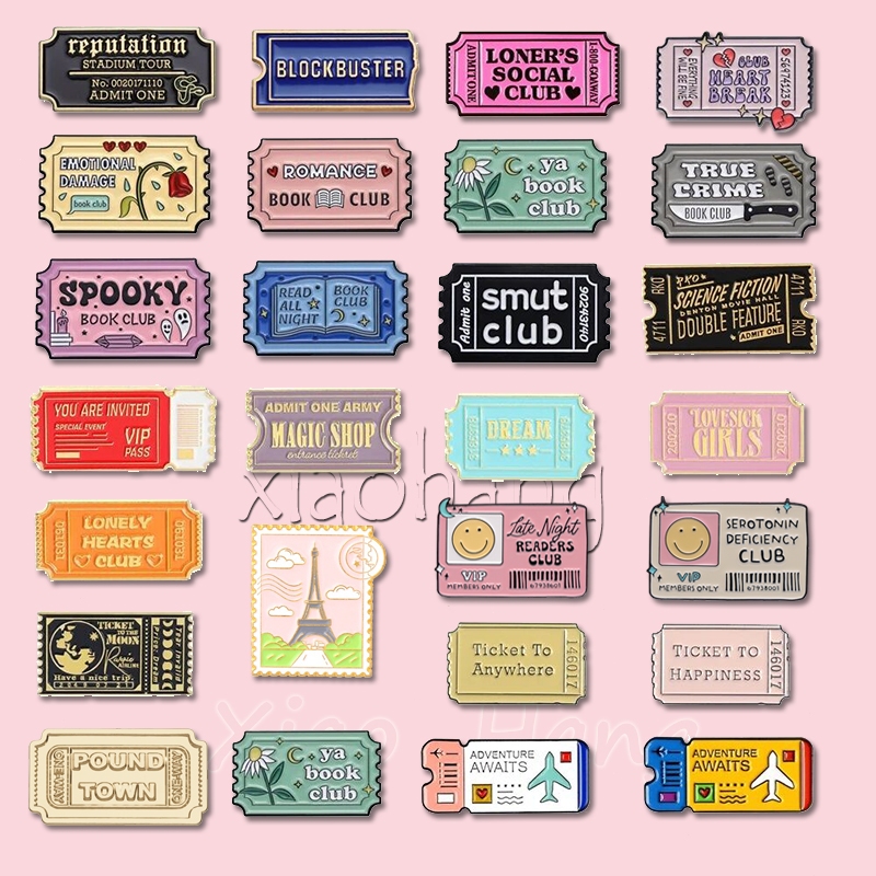 Airline Ticket Enamel Pins Brooches Magic Shop Movie Tickets Lonely ...