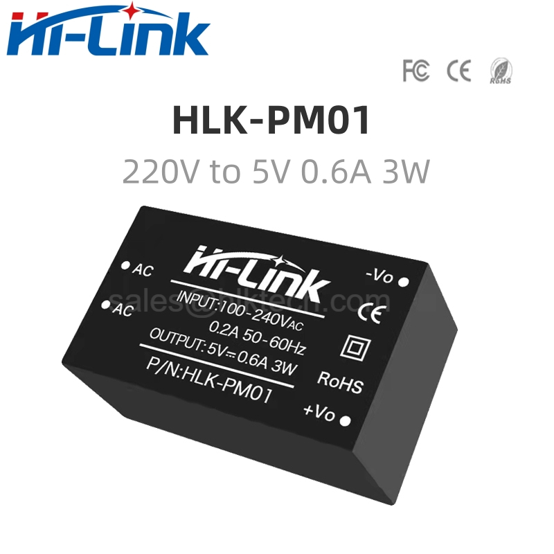 HLK-PM01 220v to 5v ac dc converter module HLK-PM01 ac dc 5v module power line communication ...