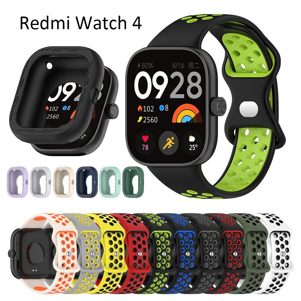 For Redmi Watch 4 strap case silicone soft frame cover sports double ...