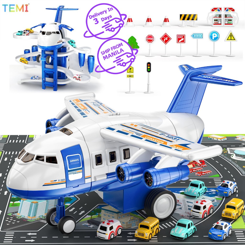 ⭐Shipping from Malaysia⭐TEMI Airplane Car Toy 6 Cars Mainan Kapal ...