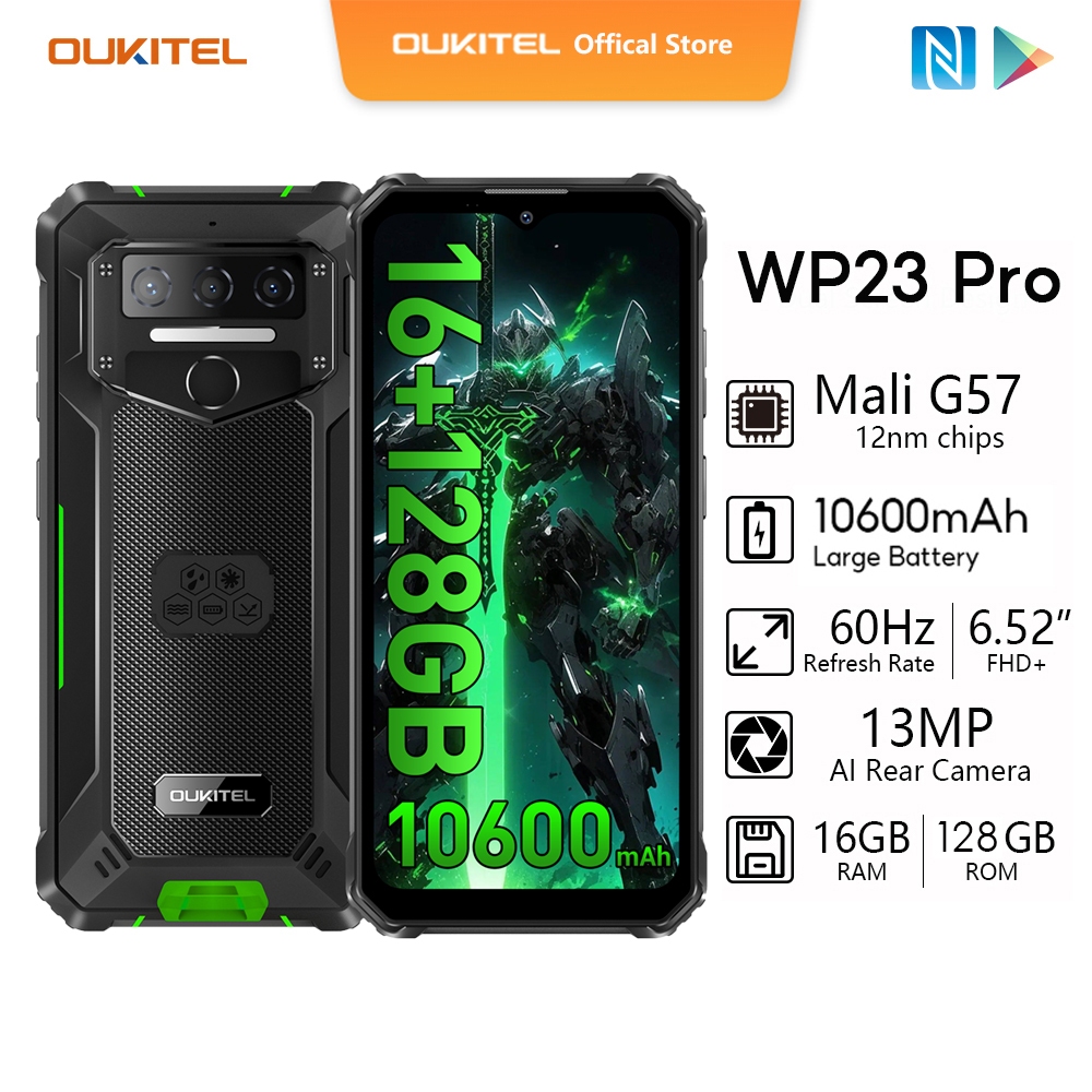OUKITE WP23 Pro Rugged Handphone (6.52“ HD+ 10600 mAh 16GB+128GB ...