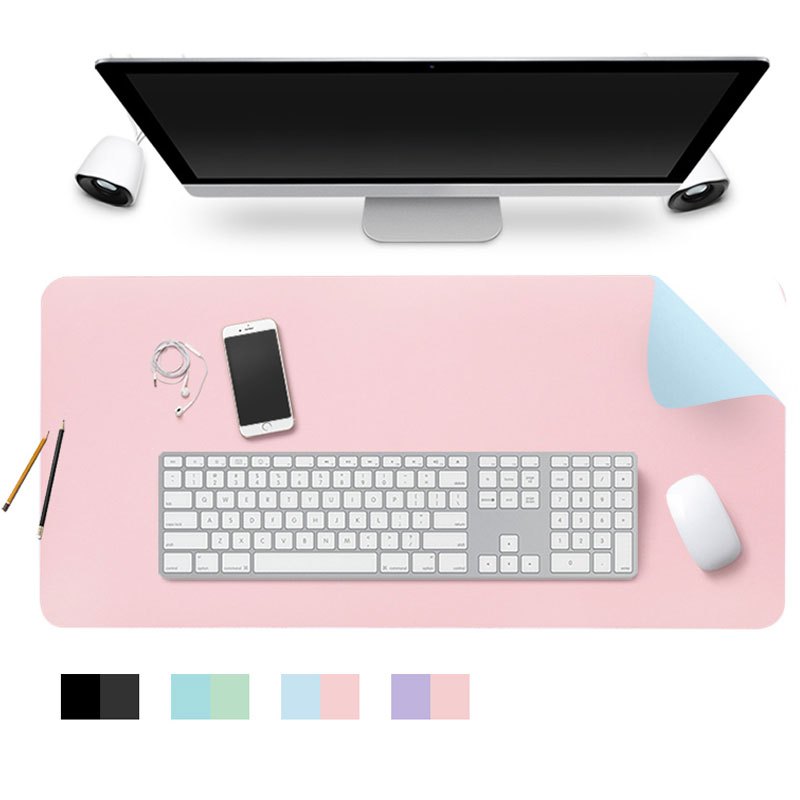 Large PU Mousepad Keyboard Mat 120/100/90cm Anti-slip Suede Backing ...