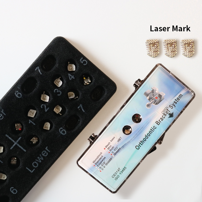 1Box Orthodontic Mesh Roth Laser Mark 345Hook 018 022 Slot Bracket Long ...