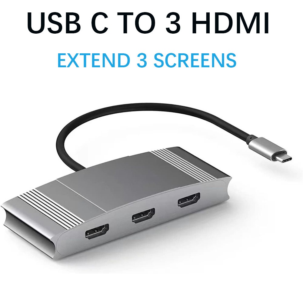 USB C To 3 HDMI Adapter Splitter Type C To Dual Displayport Multi Monitor Extension4K USB C To 2 ...