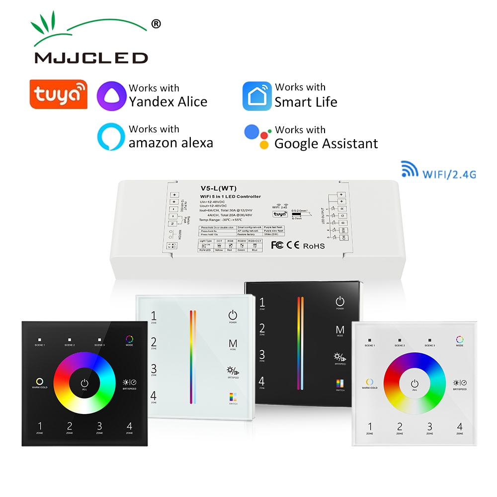 Tuya Led Controller 5 In 1 Dimmer Cct Rgb Rgbw Rgbww Rgbcct Strip Smart ...