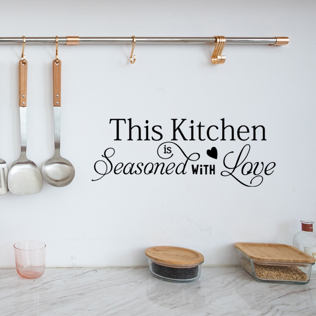 English Kitchen Plant Pot Wall Stickers Kitchen Home Decoration ...